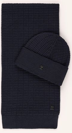 Joop Set: Schal Und M&uuml;tze blau