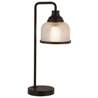 Searchlight Searchlight - Tischlampe Leselampe Tischleuchte Retro Glas Wohnzimmerlampe schwarz h 45 cm