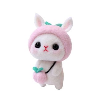 SOLUSTRE DIY Nadelfilzset Cartoon Hase mit Bunter Wolle Nadeln Filz Bastelset f&uuml;r Erwachsene Inklusive Anleitung f&uuml;r Anf&auml;nger und Kreatives Eltern Junge M&auml;dche