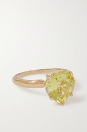 Fry Powers Rainbow Heart Ring Aus 14 Karat Gold Mit Citrin - Gelb