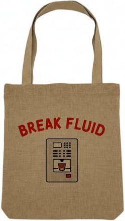 Fabulous Sac Shopping Tote Bag Aspect Lin - Break Fluid Work Coffee Machine Break - Sac de Courses Toile Epaisse 360g Beige Naturel Cabas Port&eacute; Epaule Solide I