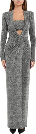 Simona Corsellini Femme, Robes, Gris, Taille: 44 FR Sparkling Jersey Maxi Dress