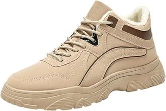 Generic Bottes de marche dhiver &agrave; lacets pour homme - Bottes thermiques doubl&eacute;es de fourrure - Antid&eacute;rapantes - Couleur unie - En polaire chaude - Semelle &eacute;pa