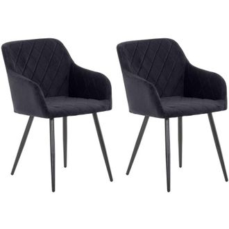 Clp Ensemble de 2 chaises de restauration Shila Nero, velours