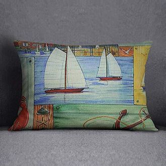 Bonamaison Le Jardin du Lin Kissenhüllen, Cotton, Mehrfarbig, 45x45