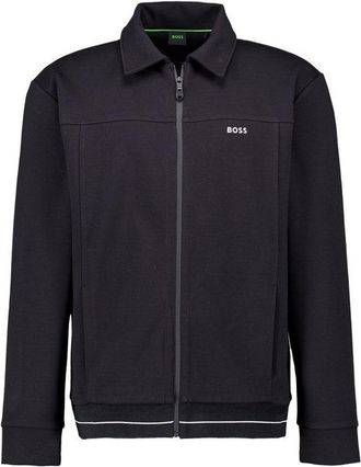 HUGO BOSS Herren Overshirt schwarz Baumwolle unifarben