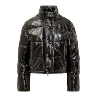Courr&egrave;ges Femme, Vestes, Noir, Taille: 40 FR AC Vinyl Down Jacket