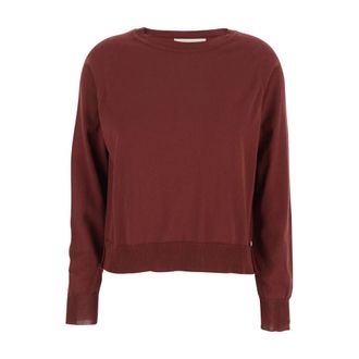 Jucca Baumwoll-Rundhalspullover - - Knitwear - Damen - Rot - L