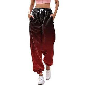 Generico Pantalon de surv&ecirc;tement femme taille haute pantalon de jogging pour femme avec cordon de serrage dhiver pantalon de surv&ecirc;tement ample avec poches douc