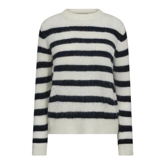 Mos Mosh MOS Mosh, Femme, Pulls, Beige, Taille: 42 FR MMThora Stripe Crewneck Knit