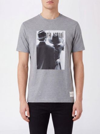 Emporio Armani T-shirt en coton &agrave; imprim&eacute; graphique et logo contrastant