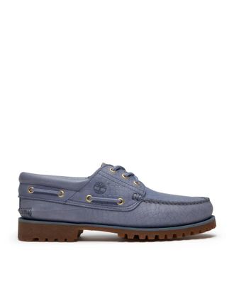 Timberland Authentic - Bootsschuhe aus Vollnarbenleder in Mittelblau mit 3 &Ouml;sen