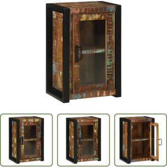 vidaXL Schrank f&uuml;r Badezimmer - Badezimmerschrank mit Regal Braun Massives upgecyceltes Holz