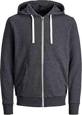 Jack & Jones Jjeholmen Sweat Zip Hood Noos, Veste Homme, Gris (Dark Grey Melange Fit:Reg Fit - Melange), Medium