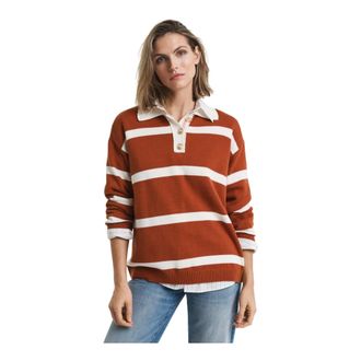 GANT Rugby ray&eacute; en maille - Femme - Tops - Brun - Taille: 38 FR