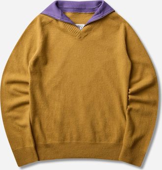 Maison Margiela Layered V-Neck Sweater Mustard / Violet