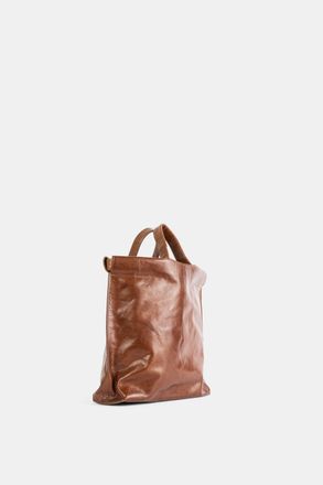 Serax Womens Shopper S Tumbled Cognac Brown Hand Bags