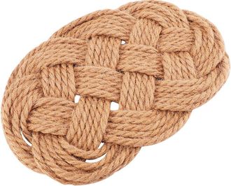 NUOBESTY Handgefertigte Geflochtene Baumwoll Tischsets und Hitzebest&auml;ndige Untersetzer Elliptisch Braun rutschfest f&uuml;r Zuhause Caf&eacute; und Restaurant