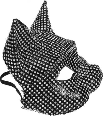 Angoily Strassbesetzte Masquerade Party Maske mit Katzenform Leichte und Strapazierf&auml;hige Karnevalsmaskerade f&uuml;r Halloween Cosplay und B&uuml;hnenauftritte Einheit