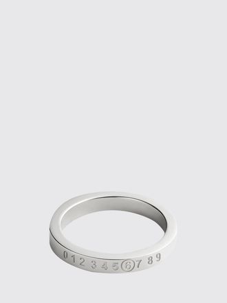 Maison Margiela Bague &agrave; bande en laiton chrom&eacute; avec logo num&eacute;rique grav&eacute;