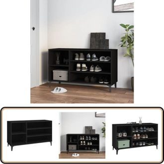 vidaXL Armoire à chaussures Noir 102x36x60 cm Bois dingénierie - Armoire à Chaussures - Meuble Chaussure - Rangement Chaussures - Étagère Chaussures