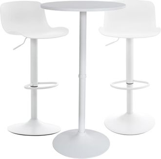 Clp Set de 2 tables de bar Medora Blanc