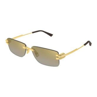 Bottega Veneta Lunettes de soleil rectangulaires - unisex - Accessoires - Jaune - Taille: 58 MM