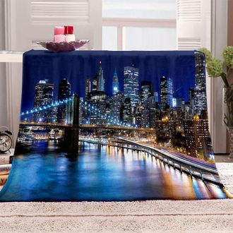 Generic New York Kuscheldecke Flauschig Decke 130x150cm 3D New York Fleecedecke Weich Sofadecke Warm Bettdecke Decken Wohndecke Tagesdecke Sofaüberwurf Schlaf