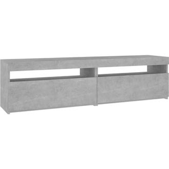 vidaXL Vidaxl - Meubles tv 2 pcs avec lumi&egrave;res led Gris b&eacute;ton 75x35x40 cm
