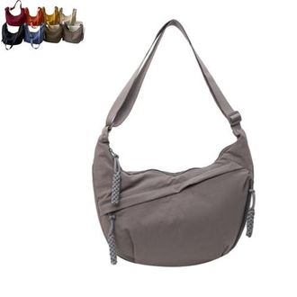 Generic Quantifyn Sac à bandoulière, Quantifyn Sac à bandoulière en nylon pour femme Couleur unie Sac Hobo léger, gris, standard