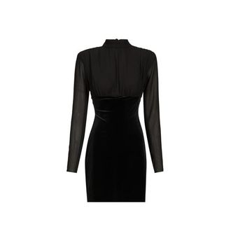 Topshop Robe courte &agrave; manches longues velours avec &eacute;paulettes