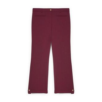 Fiorella Rubino Cropped Hose mit Umschlag und Knopf - - Trousers - Damen - Rot - M