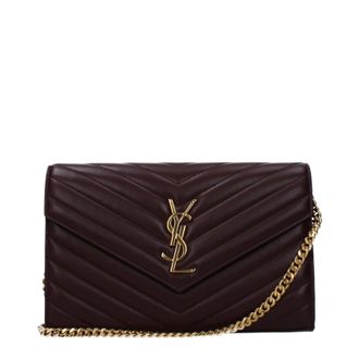 Saint Laurent Cassandre Pochette Femmes Cuir Rouge/Cabernet