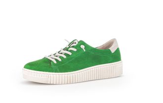 Gabor Damen Low-Top Sneaker, Frauen Halbschuhe,Wechselfu&szlig;bett,Best Fitting,Strassenschuhe,Sportschuhe,Freizeitschuhe,Verde/leinen,37.5 EU / 4.5 UK