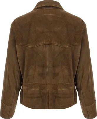 Maison Margiela Suede Biker Biker Jacket - Brown