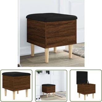 vidaXL Sitzbank mit Stauraum Braun Eichen-Optik 42x42x46 cm - Wohnzimmer Dekoration - Stauraumbank - Garderobe - Eingangsbereich M&ouml;bel - Beistelltisch - The