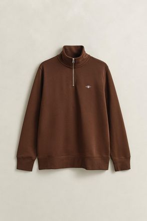 GANT Herren Shield Sweatshirt mit halblangem Rei&szlig;verschluss (XXXL) MAHOGANY Braun