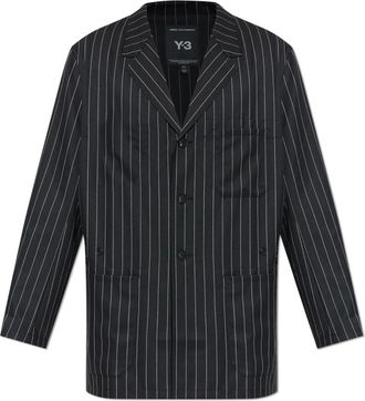 Yohji Yamamoto Homme, Vestes, Noir, Taille: S Pinstripe Pattern Blazer