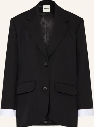 Sandro Sandro Blazer Im Materialmix Mit Leinen schwarz