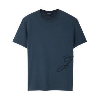 Jacquemus Das J Kurzarm-T-Shirt - - Tops - Herren - Blau - XS