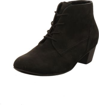 Waldl&auml;ufer Hilaria Stiefellette, Nubukleder, schwarz, Schn&uuml;r. u. Rei&szlig;verschluss, Weite H 358804-162-001 Schwarz Gr. 40 1/2