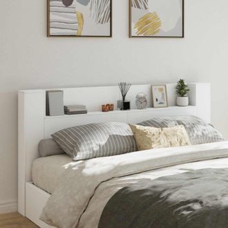 vidaXL vidaXL T&ecirc;te de lit Blanc 200 x 16,5 x 103,5 cm Bois ding&eacute;nierie