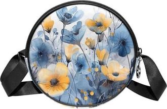 Generic Circle Sac &agrave; bandouli&egrave;re pour femme, petit sac &agrave; bandouli&egrave;re avec fermeture &eacute;clair et bretelles r&eacute;glables, sac &agrave; main rond d&eacute;contract&eacute; pour femmes et 