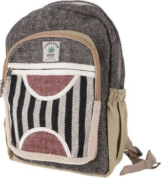 Guru Shop Kleiner Ethno Hanf Rucksack Gestreift - Schwarz, Unisex - Erwachsene, 35x25x15 cm