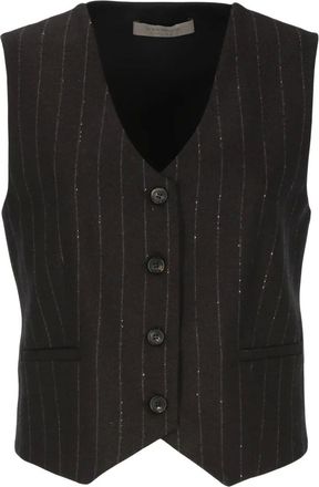 D.exterior Gilet en laine - Femme - Vestes - Noir - Taille: 38 FR