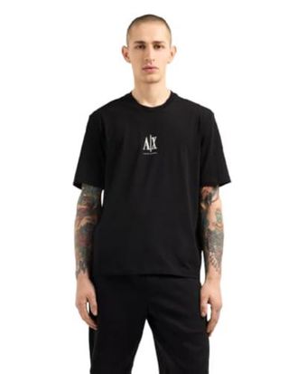 A|X Armani Exchange Icon Project, Embroidered Logo T-Shirt, Noir, S Homme