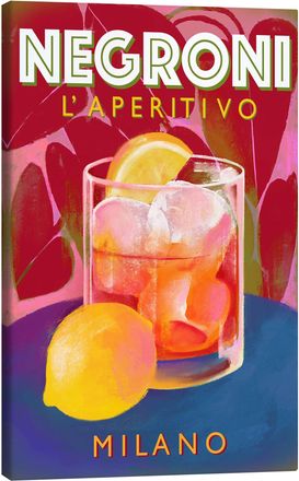 Posterlounge Negroni Aperitivo Milano, Italia Leinwandbild von Marco Marella 20 x 30 cm Blau Wandbilder Wanddeko