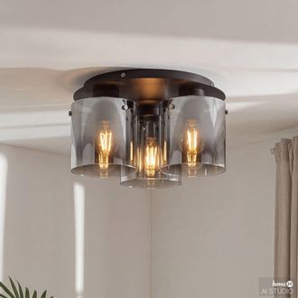 Brilliant home24 Deckenleuchte Beth 35 x 21 x 35cm Schwarz/Durchsichtig Glasart: Spiegelglas Material: Glas, Metall Metallart: Aluminium, Eisen Oberfl&auml;che