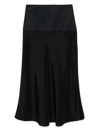 Less jupe en jacquard à coupe évasée - Noir