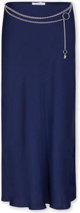 Paco Rabanne Femme, Jupes, Bleu, Taille: 36 FR Long Satin Skirt